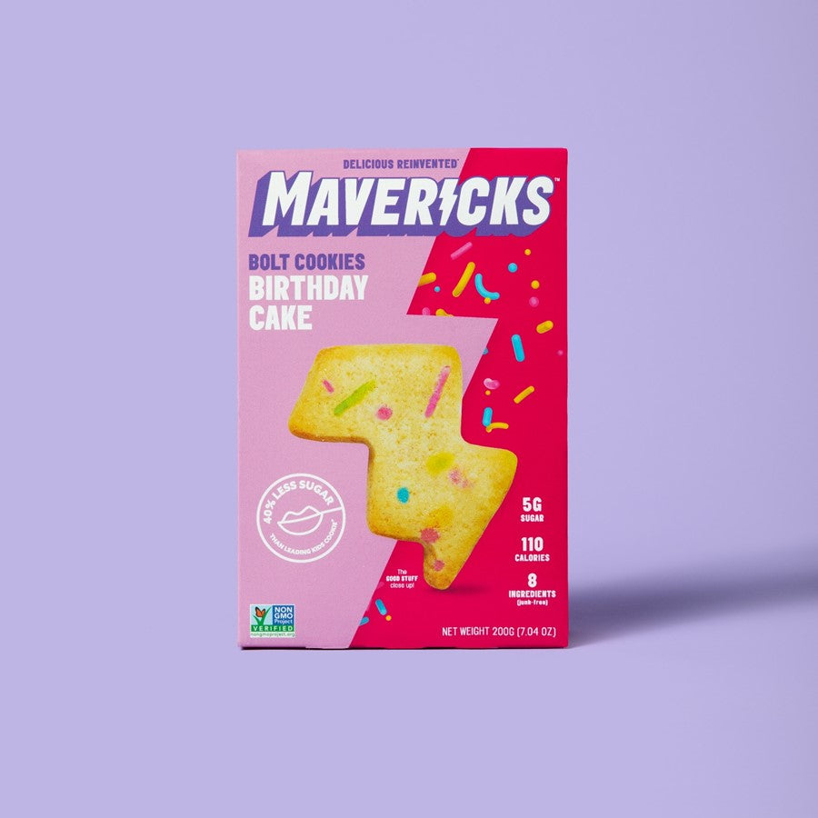 Mavericks Snacks - Birthday Cake Bolt Cookies
