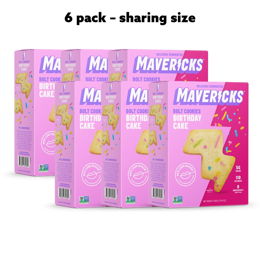 Mavericks Snacks - Birthday Cake Bolt Cookies