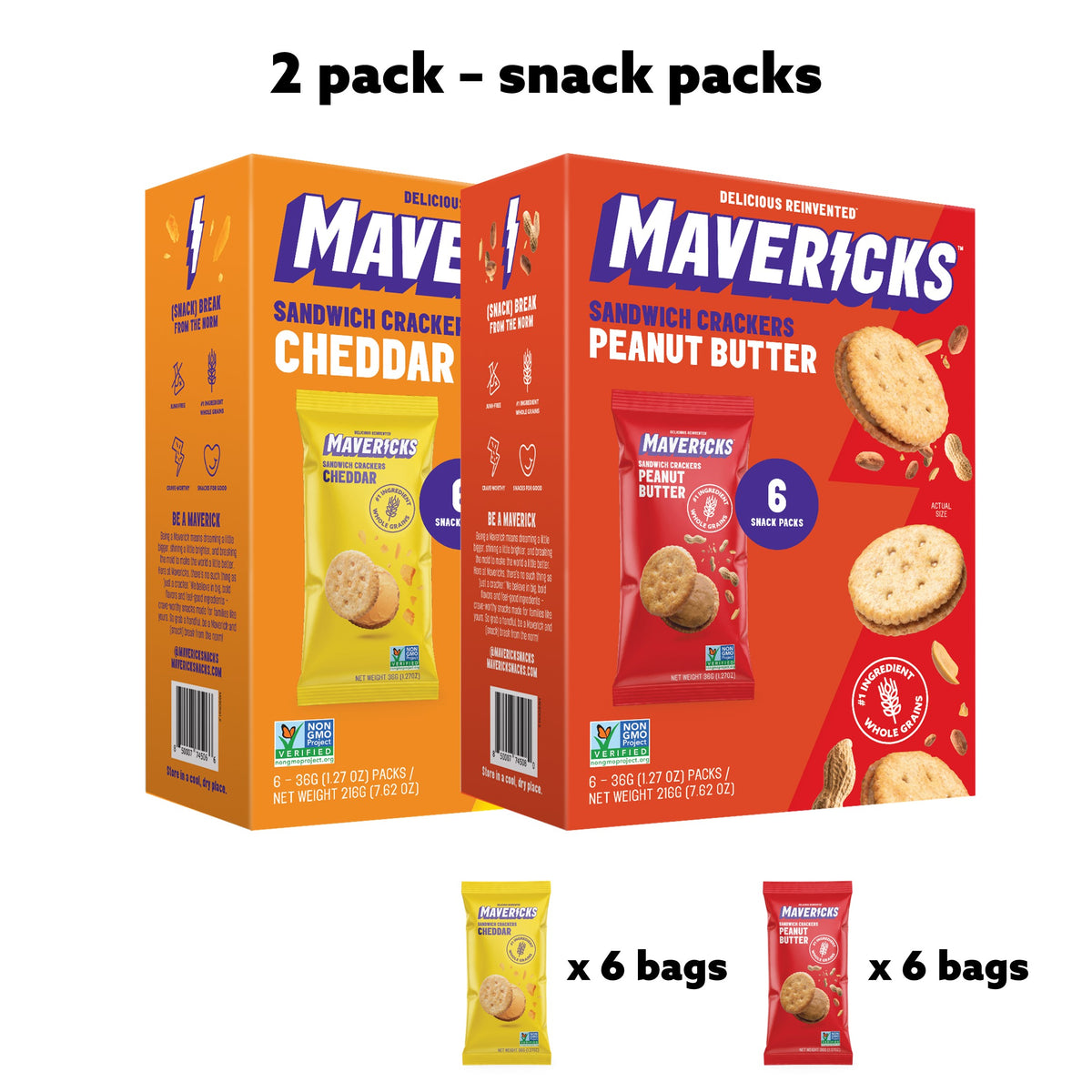 Sandwich Crackers Variety Pack, Snack Packs – Mavericks