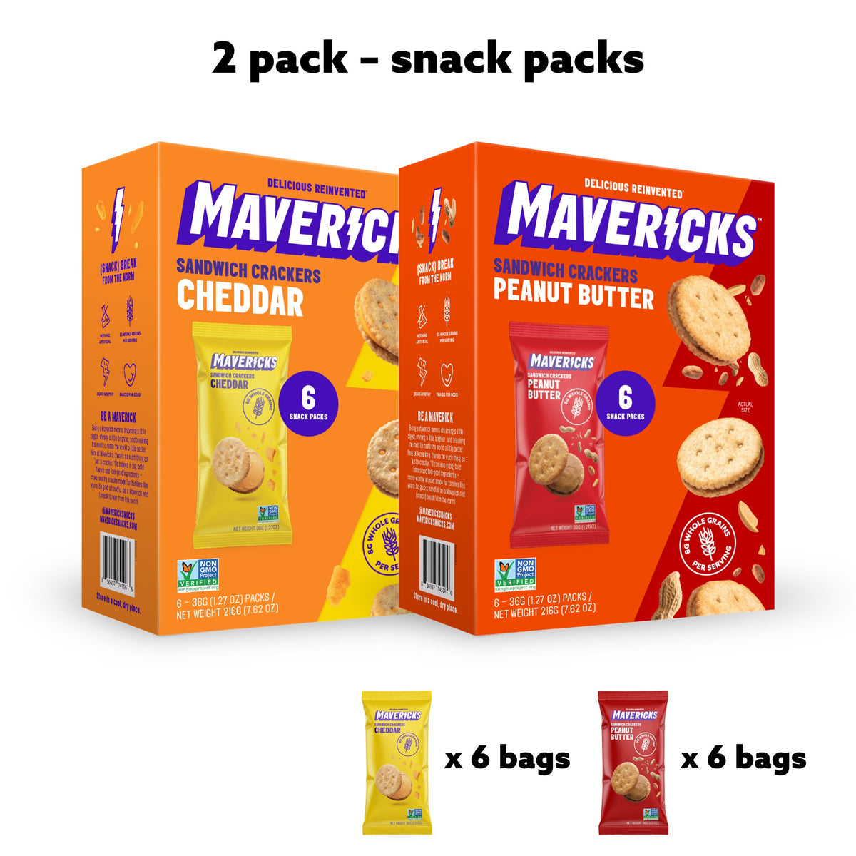 Sandwich Crackers Variety Pack, Snack Packs – Mavericks