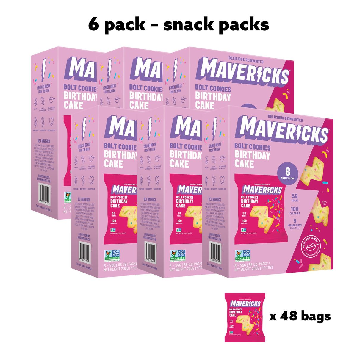 Mavericks Snacks - Birthday Cake Bolt Cookies